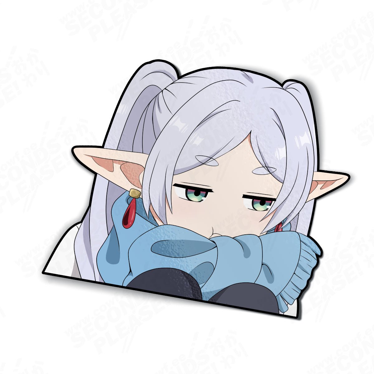 Frieren Pout Kiss-Cut – Cowfee Art