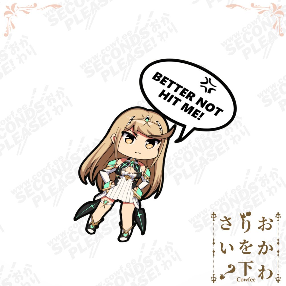 Pyra Mythra Chibis Kiss-Cut (Limited Edition) – Cowfee Art